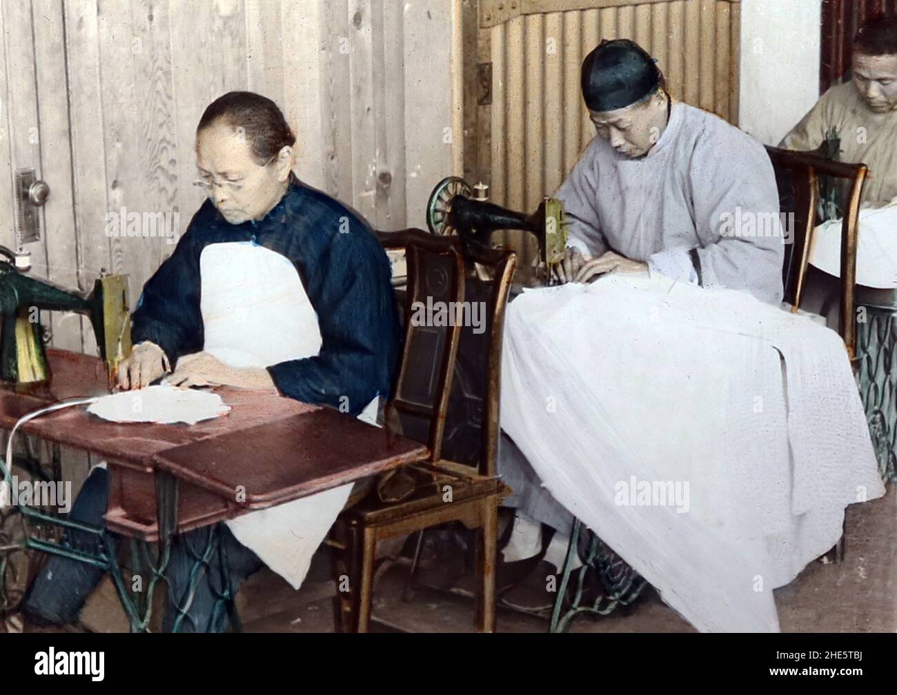 Tailors at the Lester Hospital, Shanghai, China , Victorian period ...