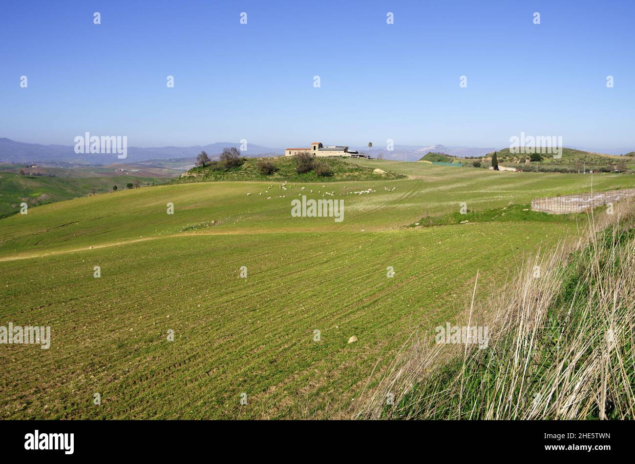 countryside landscape of Sicily rural inland Stock Photo - Alamy