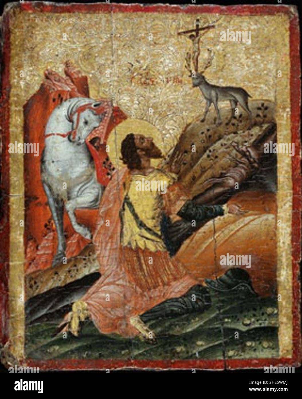 Saint Eustace, Cretan school, 17 c Stock Photo - Alamy