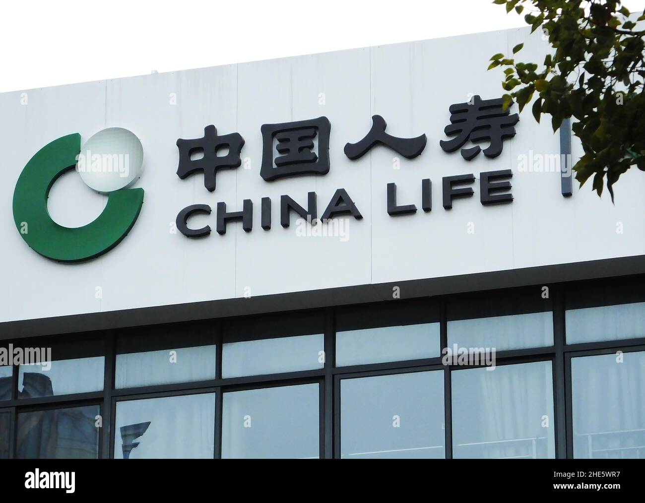 YICHANG, CHINA - JANUARY 9, 2022 - The LOGO of China Life Insurance is ...