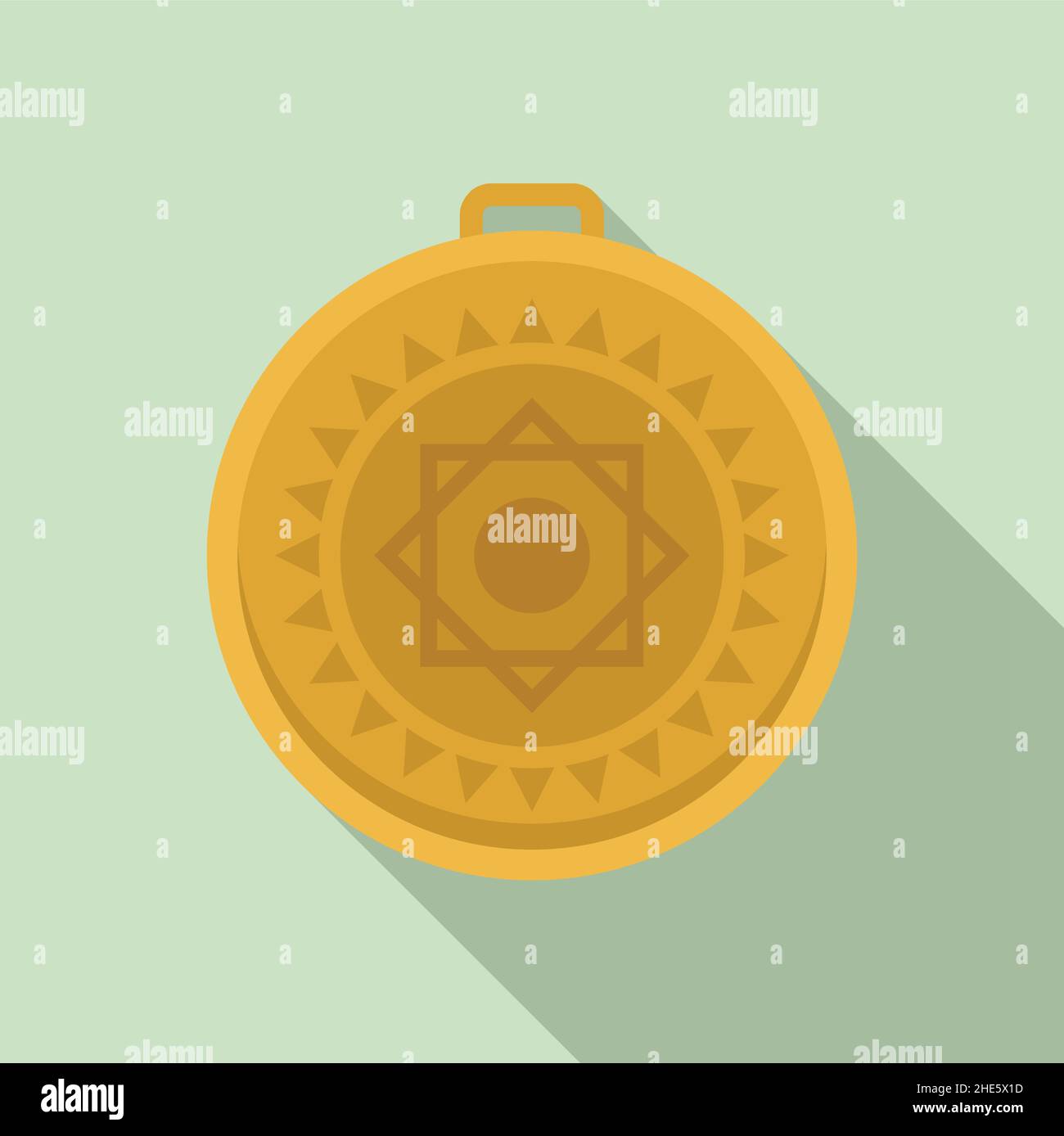Gold amulet icon flat vector. Magic religion. Cute amulet Stock Vector ...