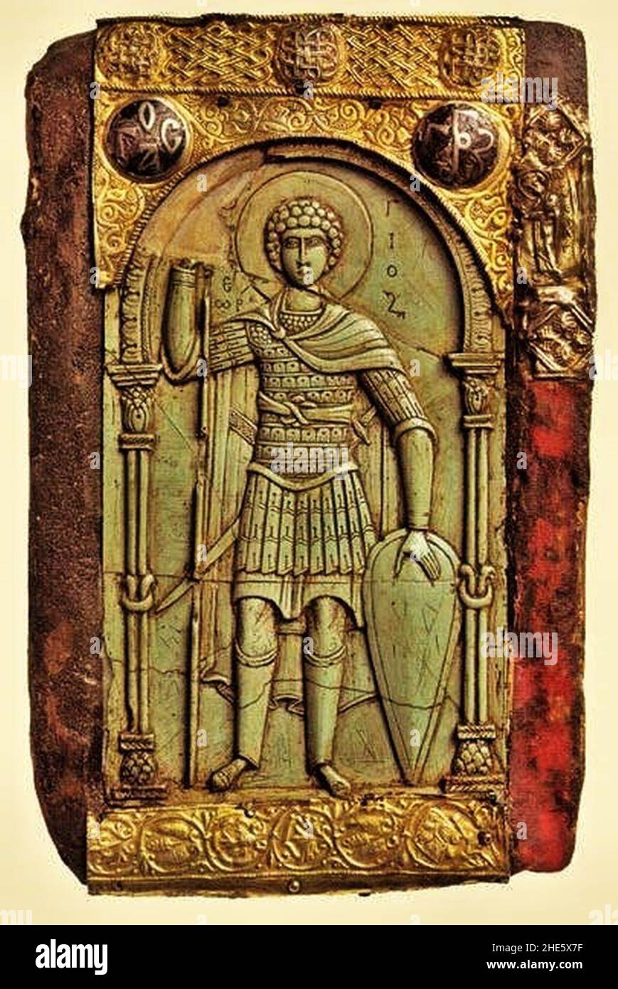 Saint George Medieval Icon from 11th Century Vatoped Monastery Stock ...