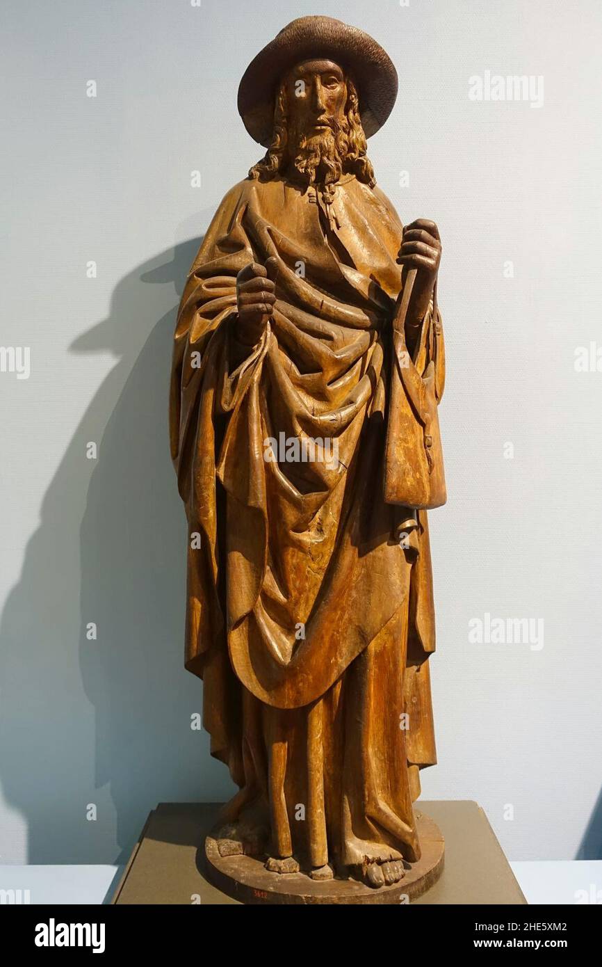 Saint James the Greater as a pilgrim, Brabant, Brussels, 1450-1500, oak ...