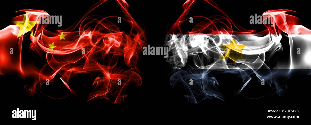 Flags of China, Chinese vs Myanmar, Chin National Army. Smoke flag ...