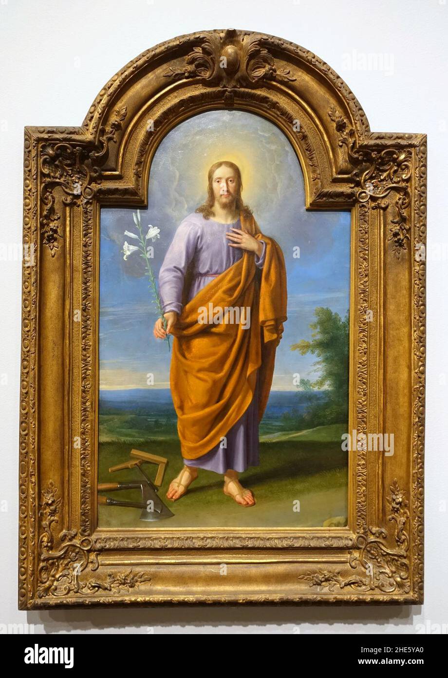 Saint Joseph by Philippe de Champaigne, c. 1650, oil on copper Stock ...