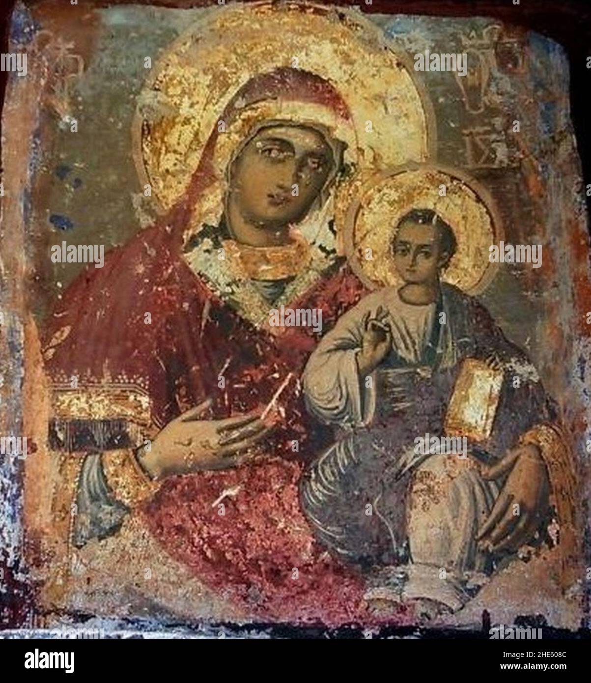 Saint Mary Fresco in Saint MAri church in Sisani Stock Photo - Alamy