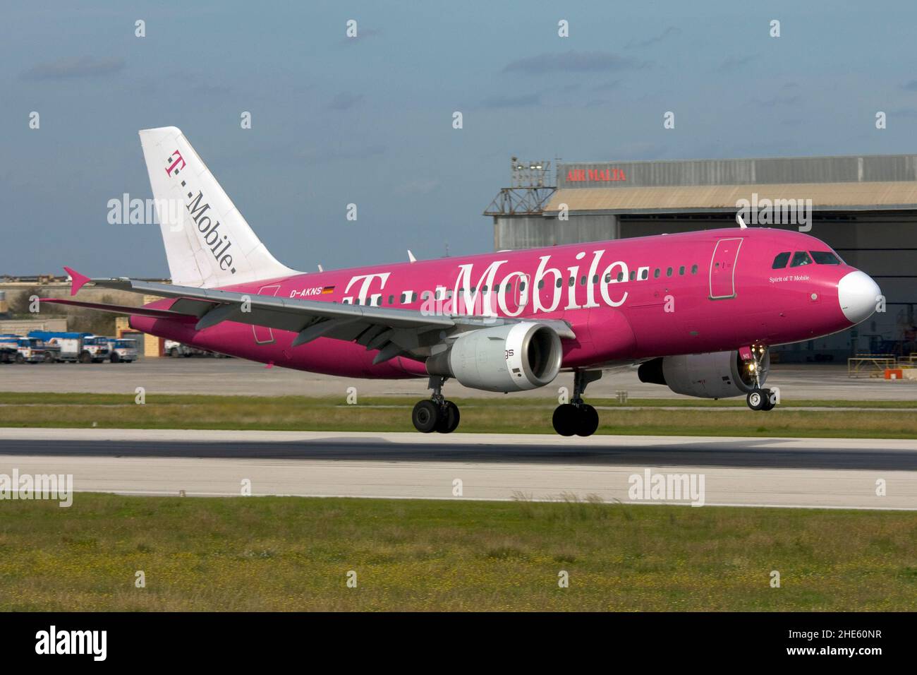 Germanwings Airbus A319-112 (REG: D-AKNS), in special T-Mobile livery ...