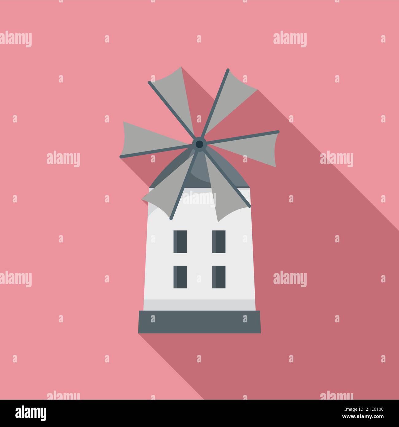 Greek windmill icon flat vector. Greece island. Mykonos santorini Stock ...