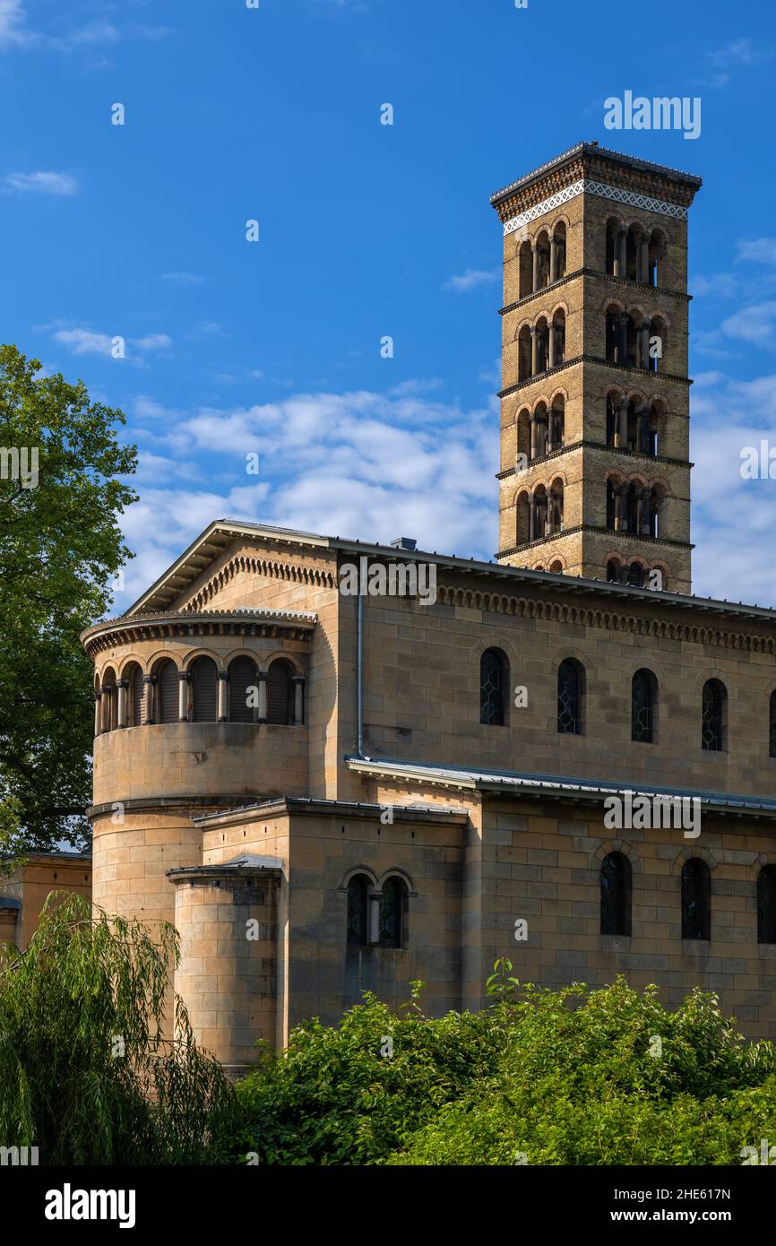 The Protestant Church of Peace (Friedenskirche) in the Marly Gardens in ...