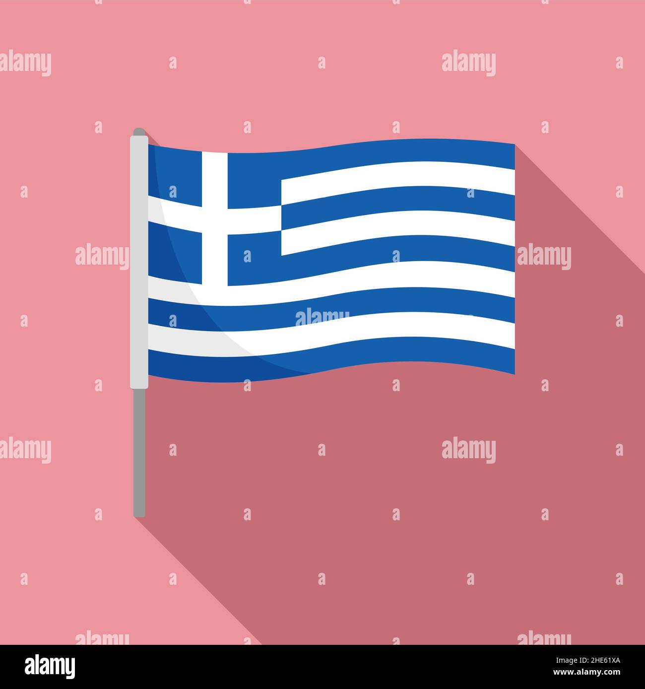 Greece flag icon flat vector. National greek. Country day Stock Vector ...