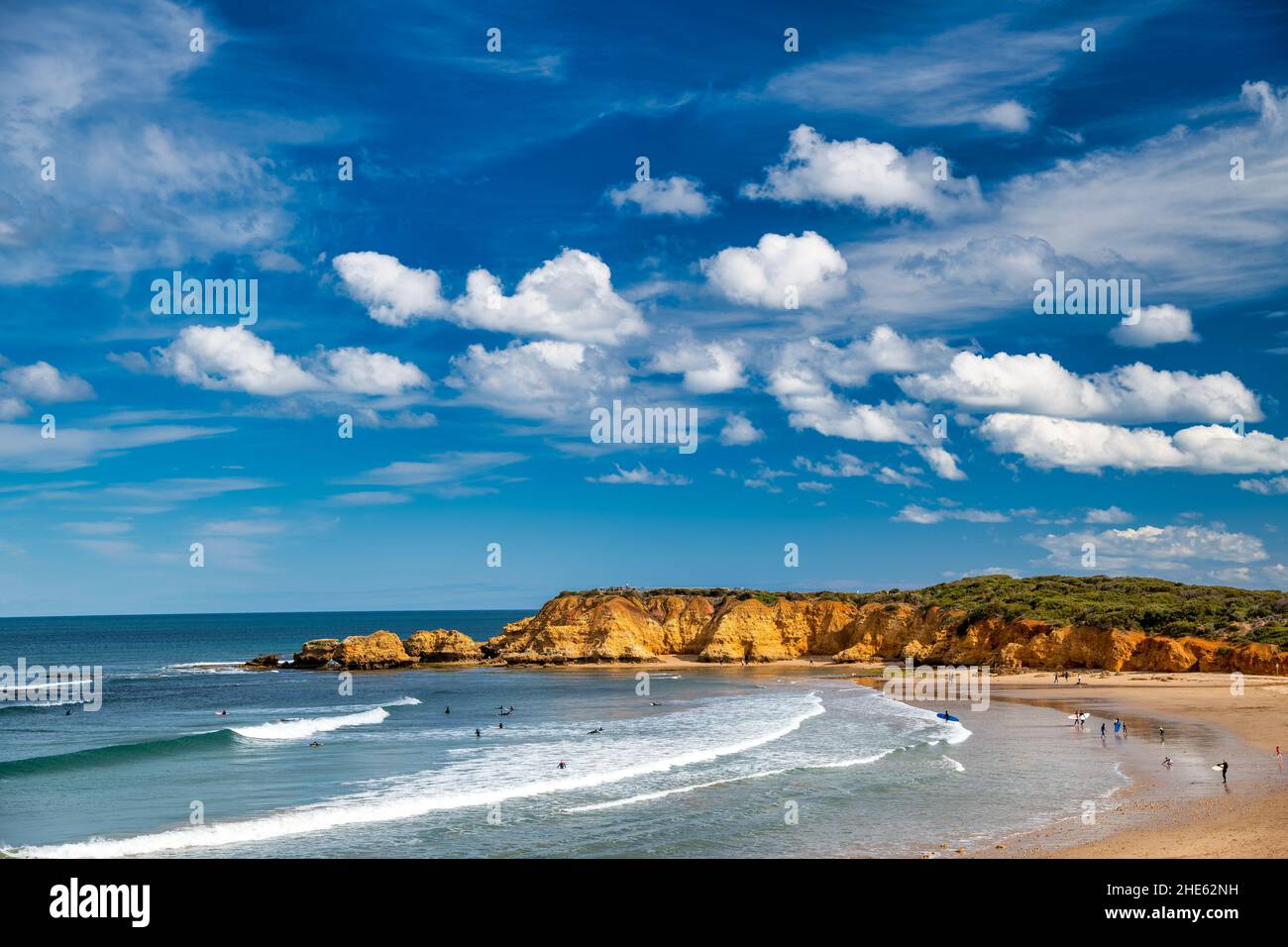 Beautiful beach and coastline along the Great Ocean Road, Australia ...