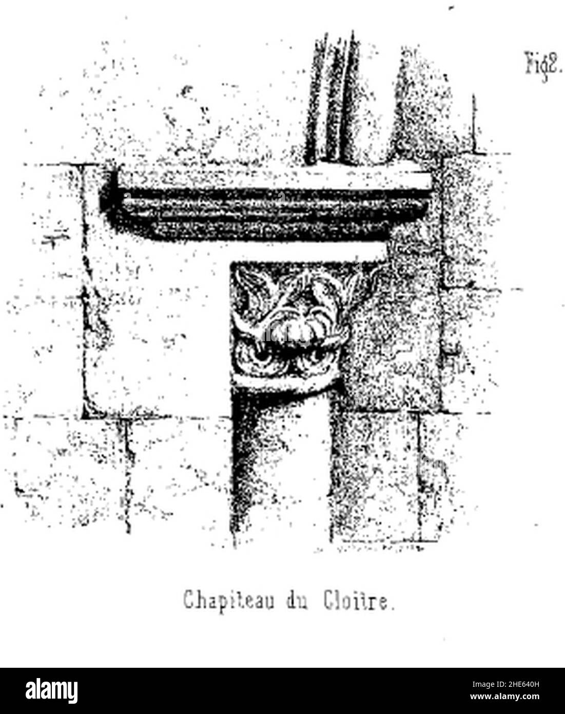 Sainte marie au bois chapiteau cloitre chatelain 1857 Stock Photo - Alamy