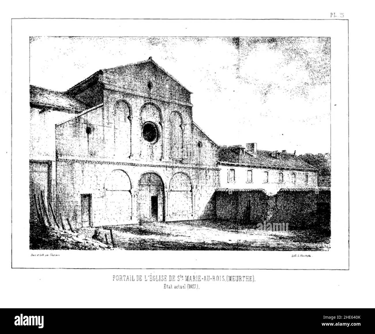 Sainte marie au bois chatelain 1857 facade occidentale Stock Photo - Alamy