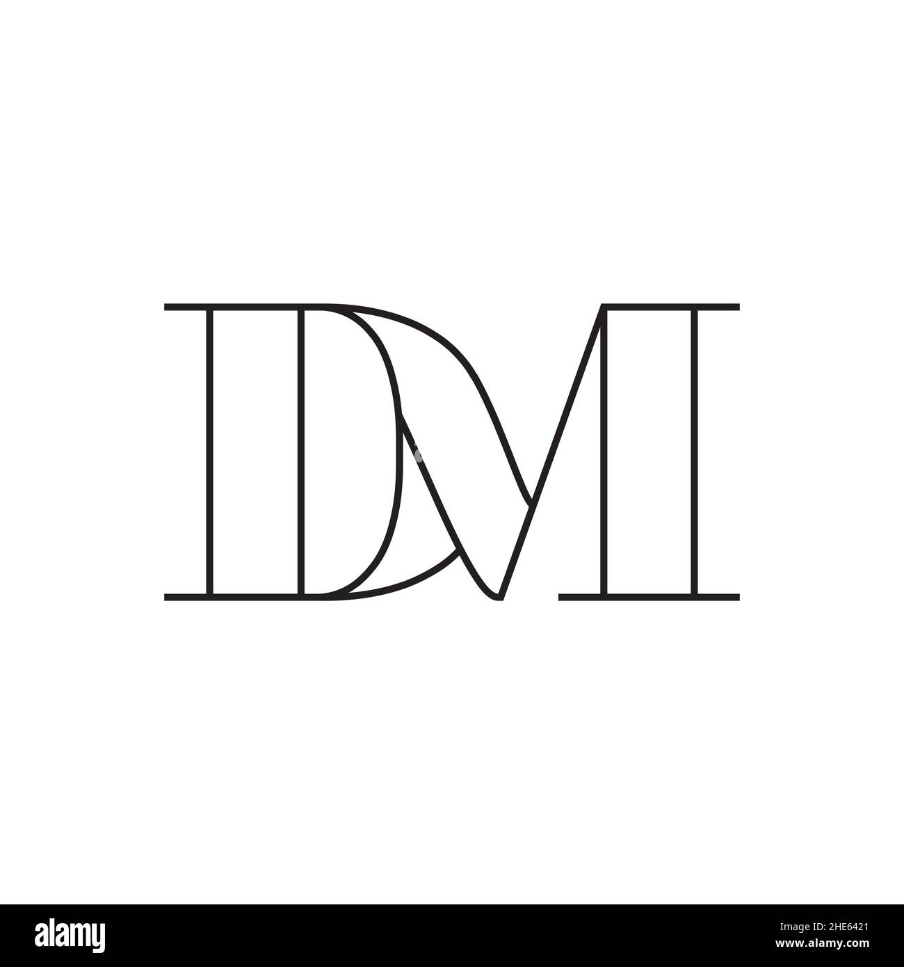 line letter logo DM design vector on white background Stock Vector ...