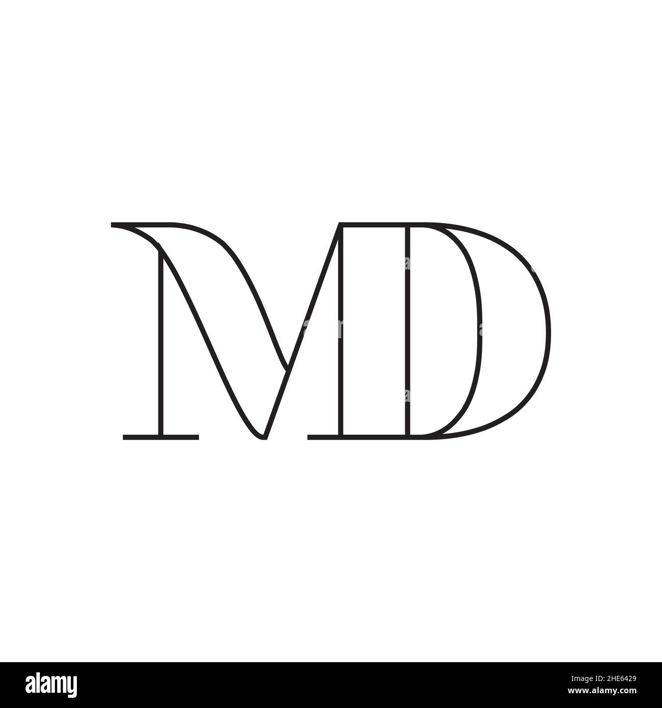 MD letter logo design vector on white background Stock Vector Image ...