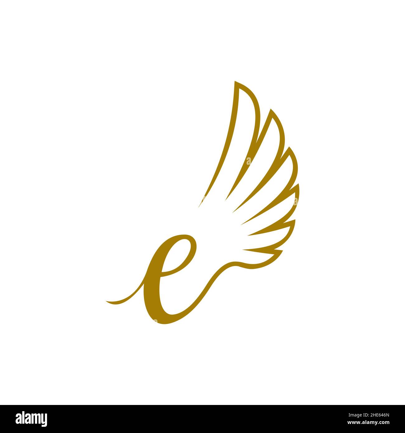 wing letter E logo design concept. vector illustration Stock Vector ...