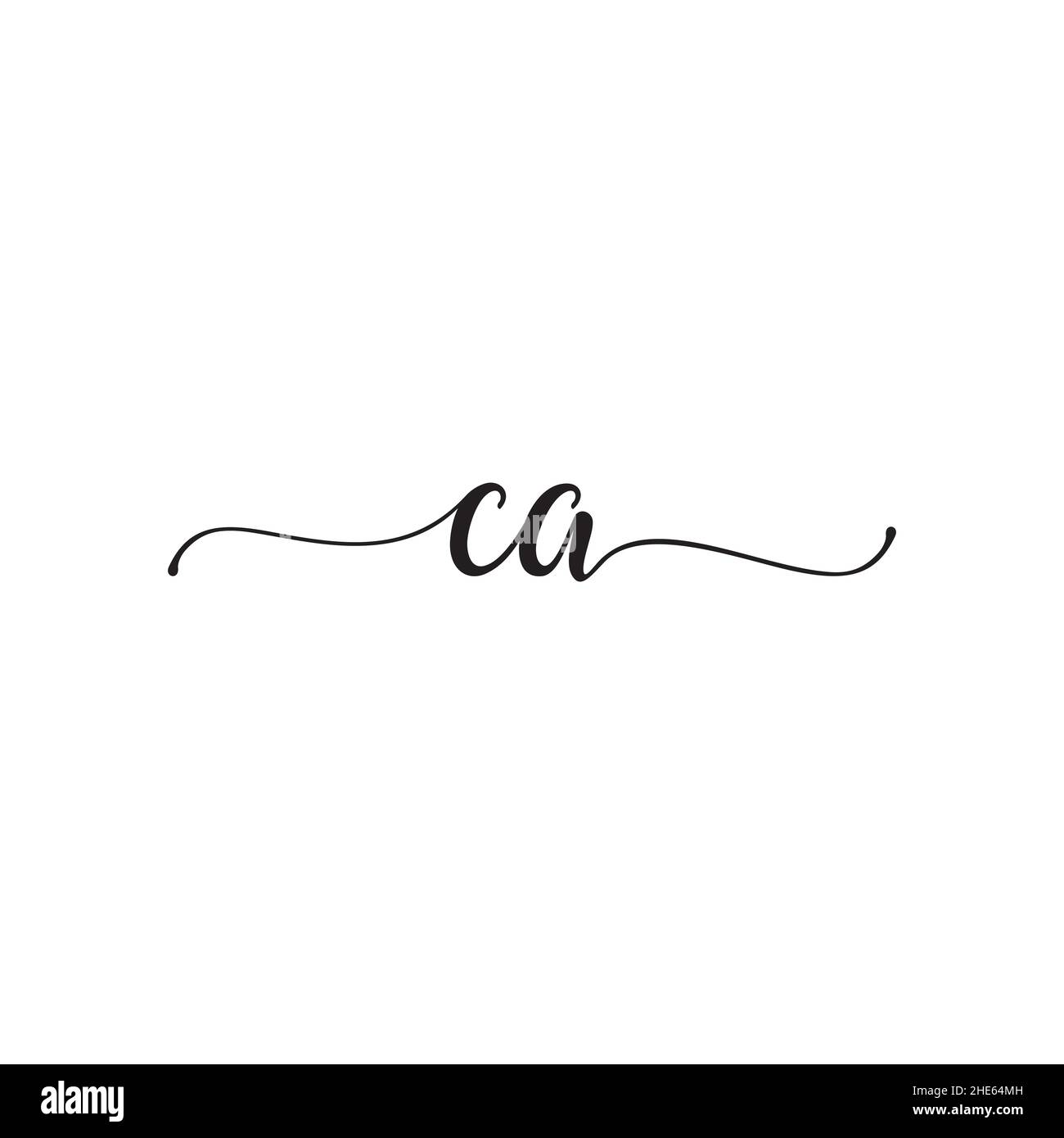 handwriting lowercase letter CA logo design concept Stock Vector Image ...
