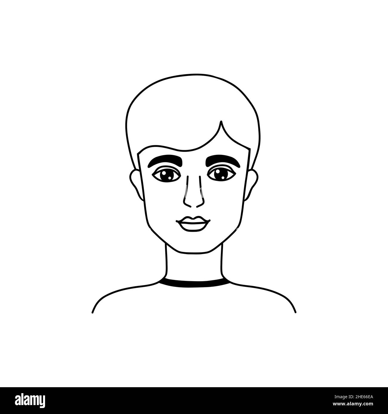 Male face in doodle style Stock Vector Image & Art - Alamy