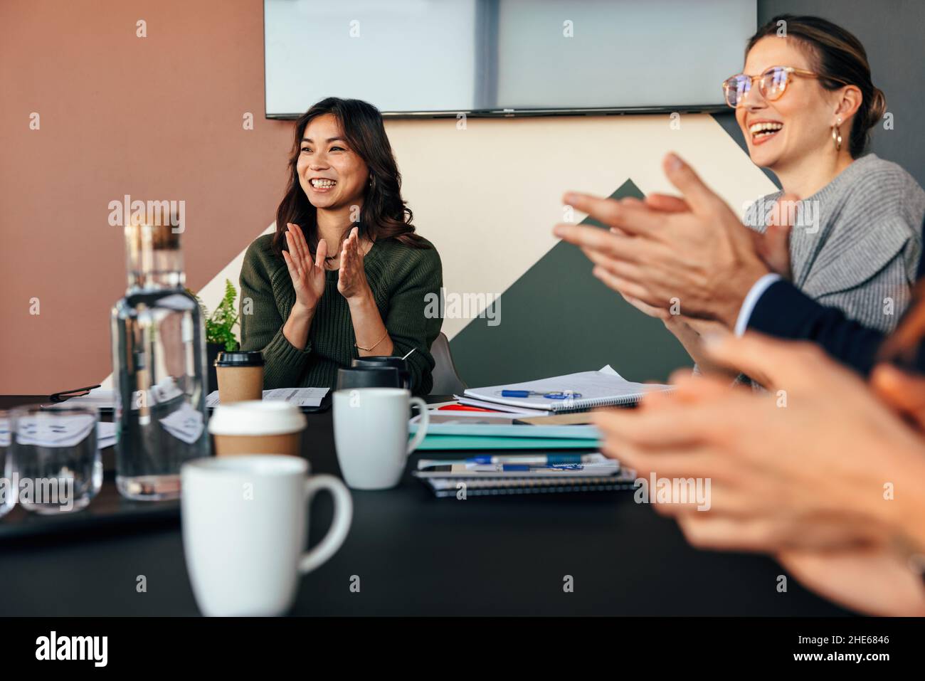 Young man clapping happily in hi-res stock photography and images - Alamy