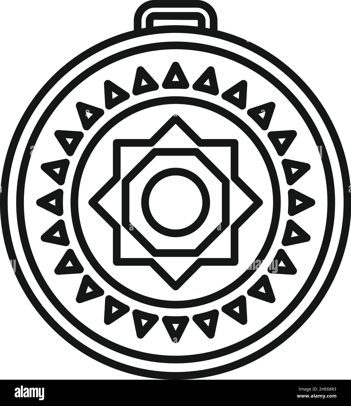 Gold amulet icon outline vector. Magic religion. Cute amulet Stock ...