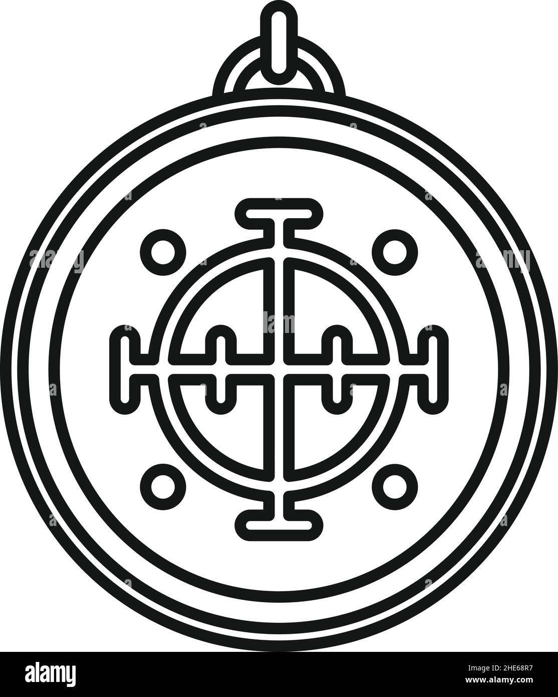 Mystical amulet icon outline vector. Religion greek. Mystical amulet ...