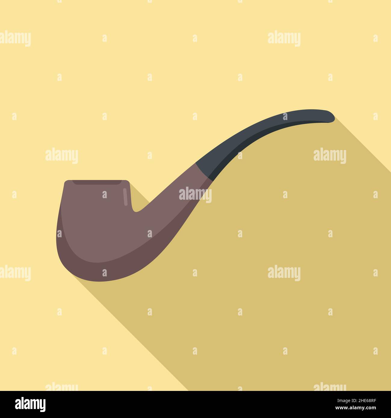 Dad smoke pipe icon flat vector. Old wood. Smoker pipe Stock Vector ...
