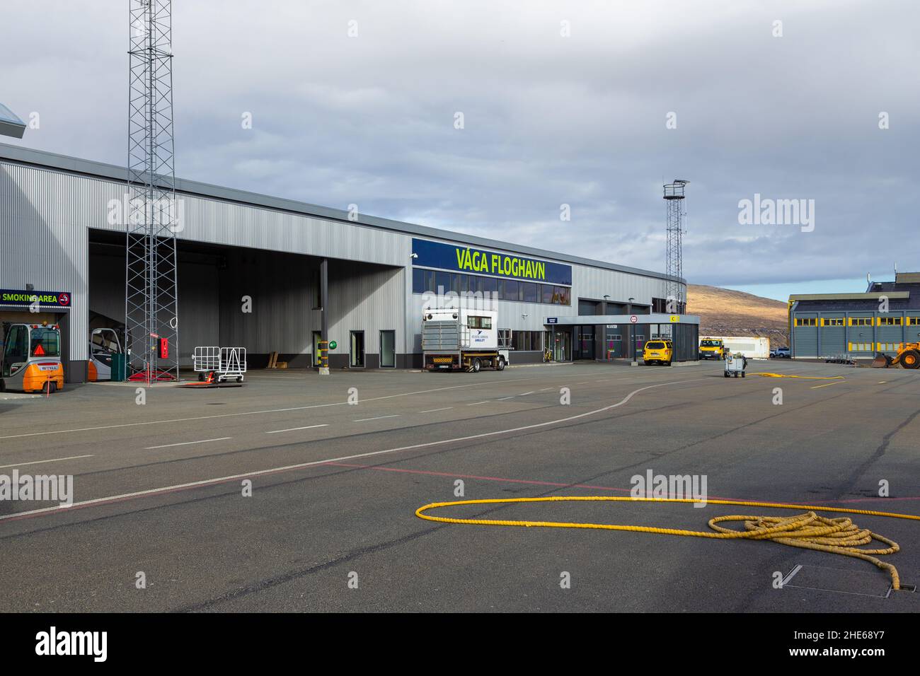 Sorvagur, Faroe Islands - 28 April 2018: View of the Vagar airport ...