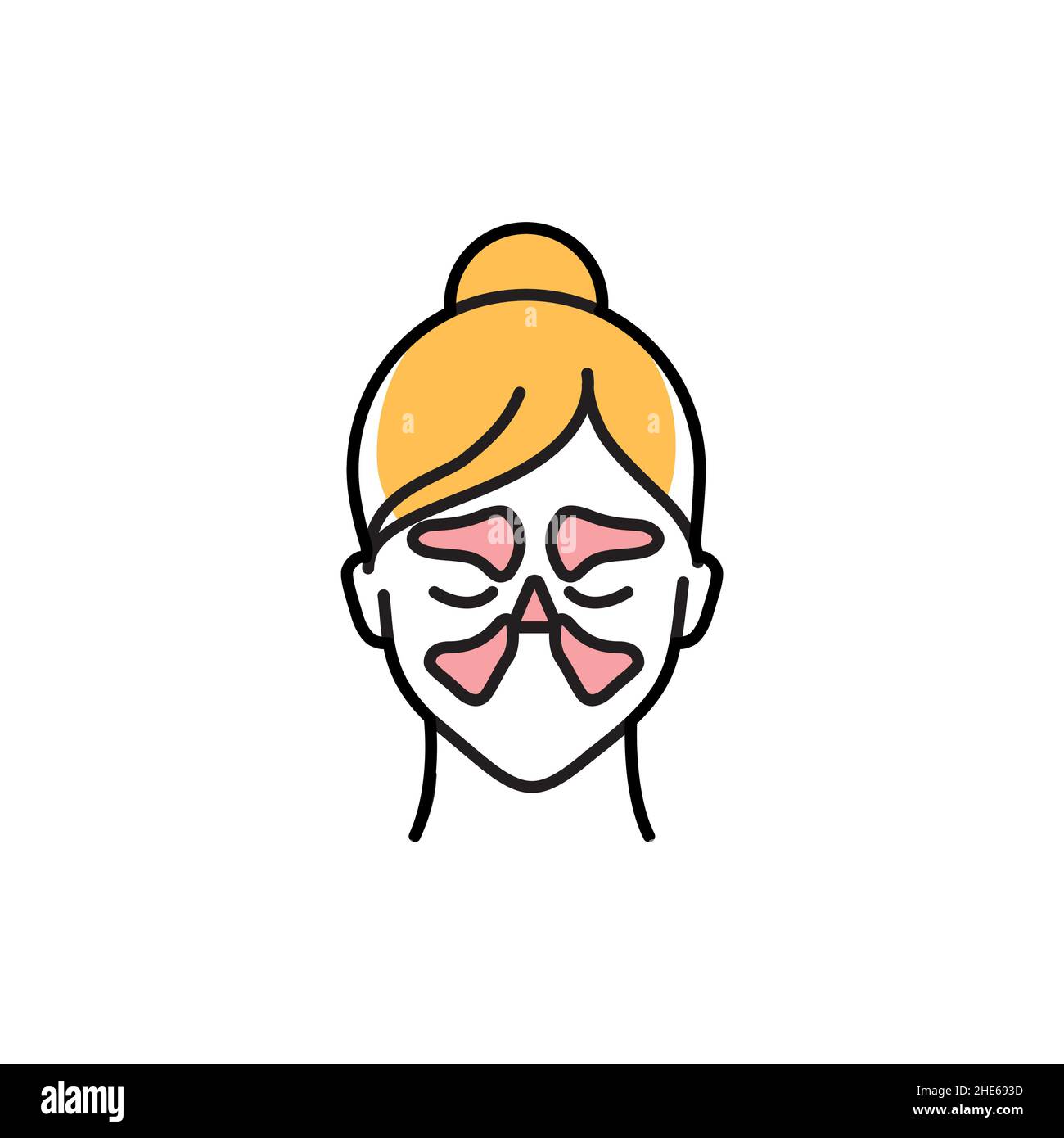 Sinus problems color line icon. Human diseases. Pictogram for web page ...