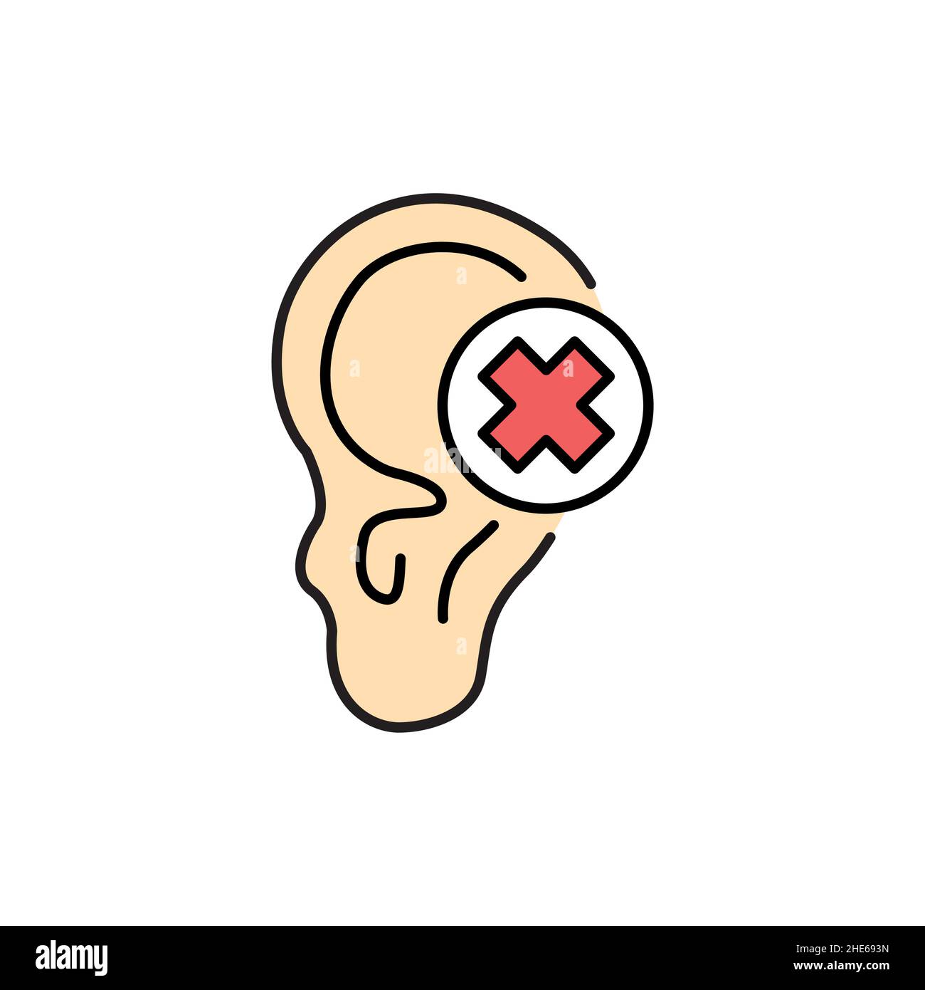 Hearing Loss color line icon. Human diseases Stock Vector Image & Art ...