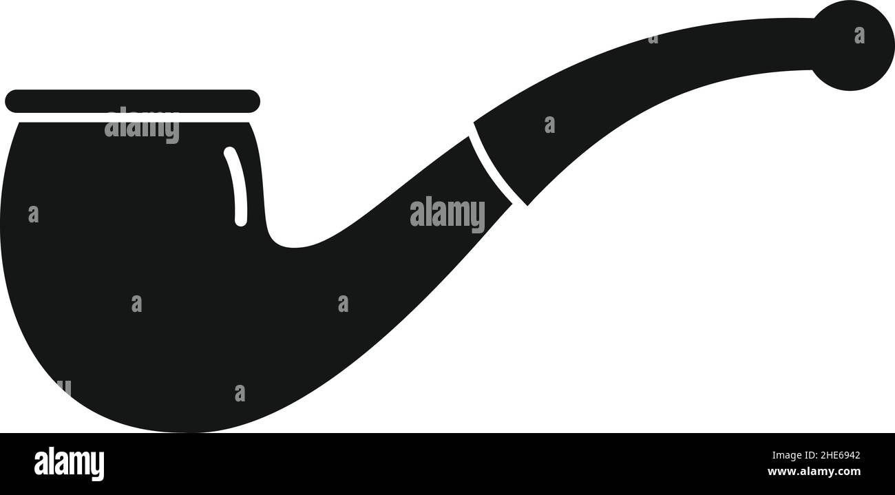 Detective smoke pipe icon simple vector. Old tobacco. Dad pipe Stock ...