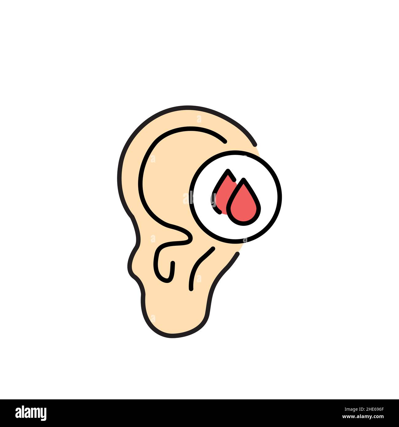 Ear bleeding color line icon. Human diseases. Pictogram for web page ...