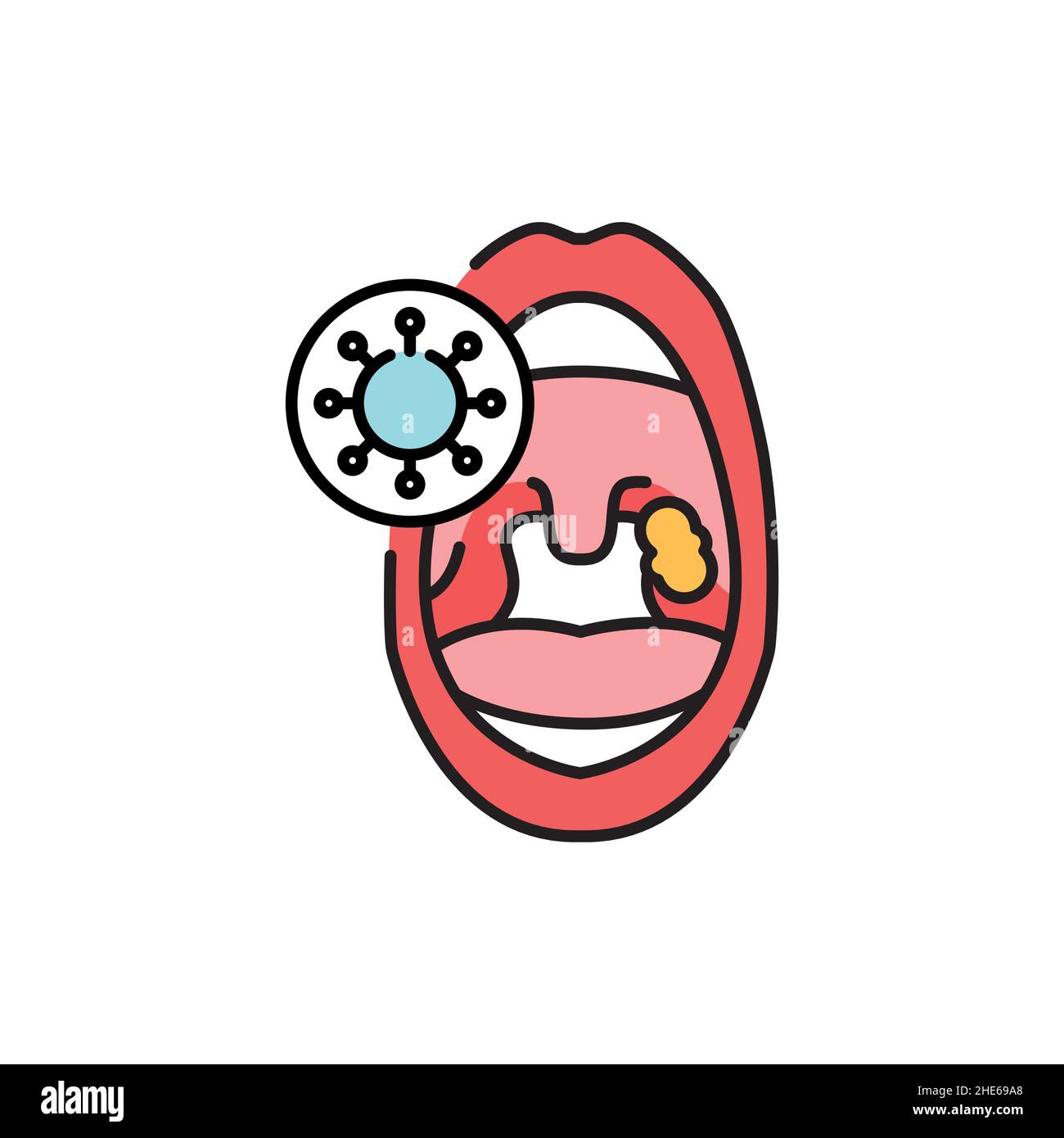 Cartoon mouth tonsils hi-res stock photography and images - Alamy