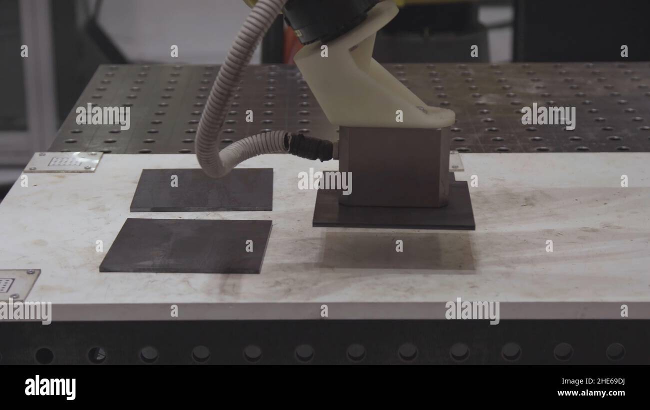 Robotic hand machine tool at industrial manufacture factory. Robotic ...