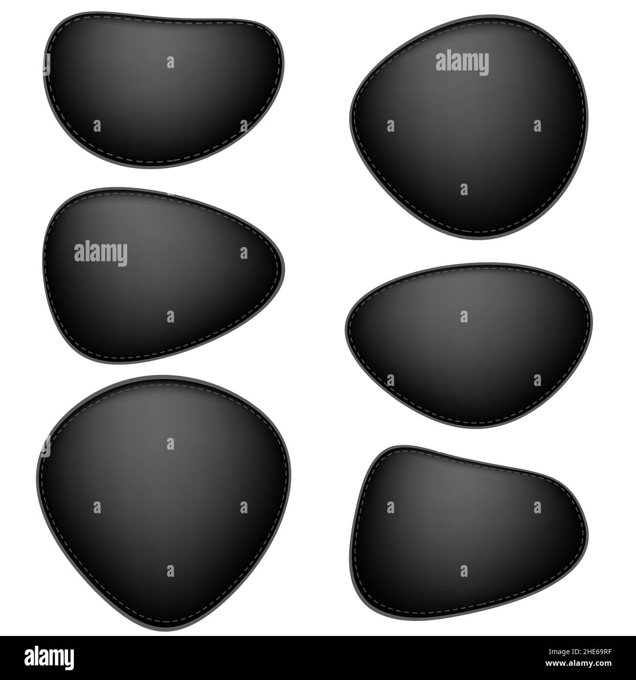 Black Leather Piracy Patches Set Isolated on White Background. Eyepatch ...