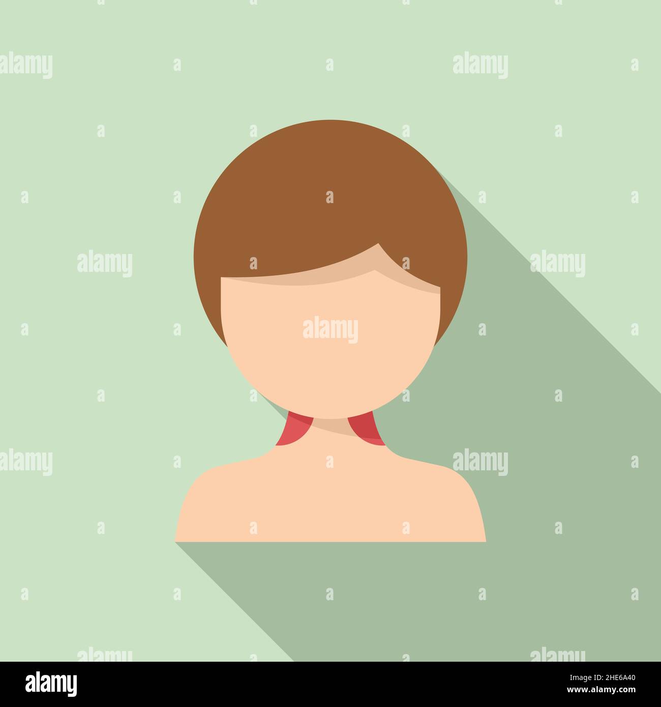 Woman tonsillitis icon flat vector. Mouth anatomy. Tonsil bacterial ...