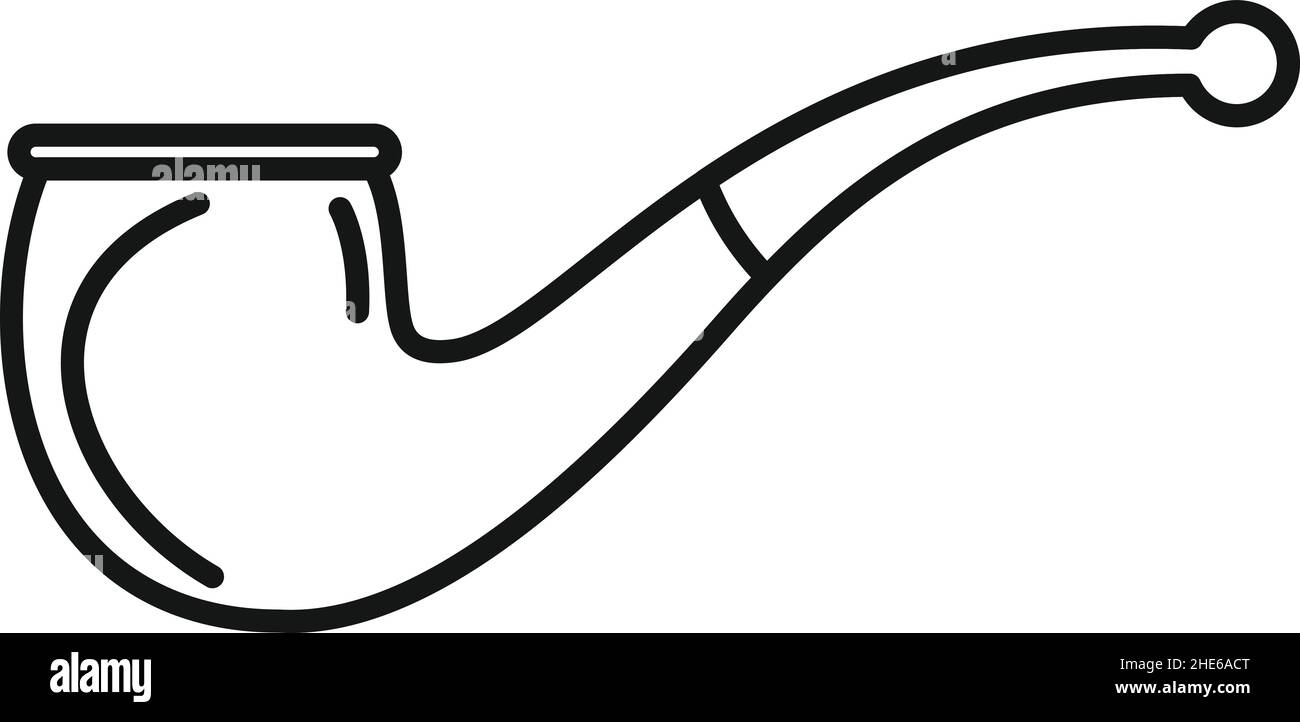Detective smoke pipe icon outline vector. Old tobacco. Dad pipe Stock ...