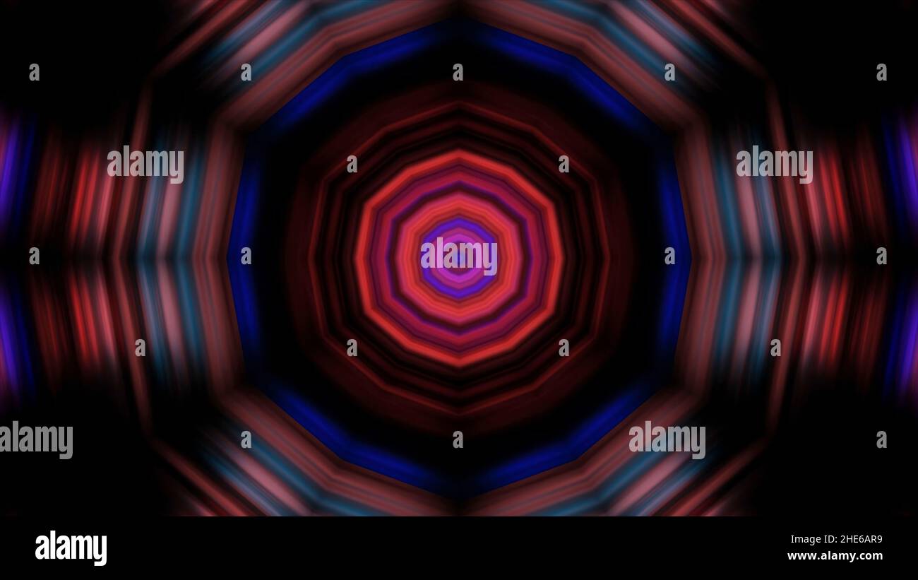 Abstract animation with hand drawn geometric kaleidoscope pattern ...