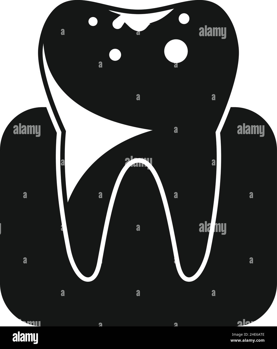 Tooth disease icon simple vector. Throat tonsil. Mouth anatomy Stock ...