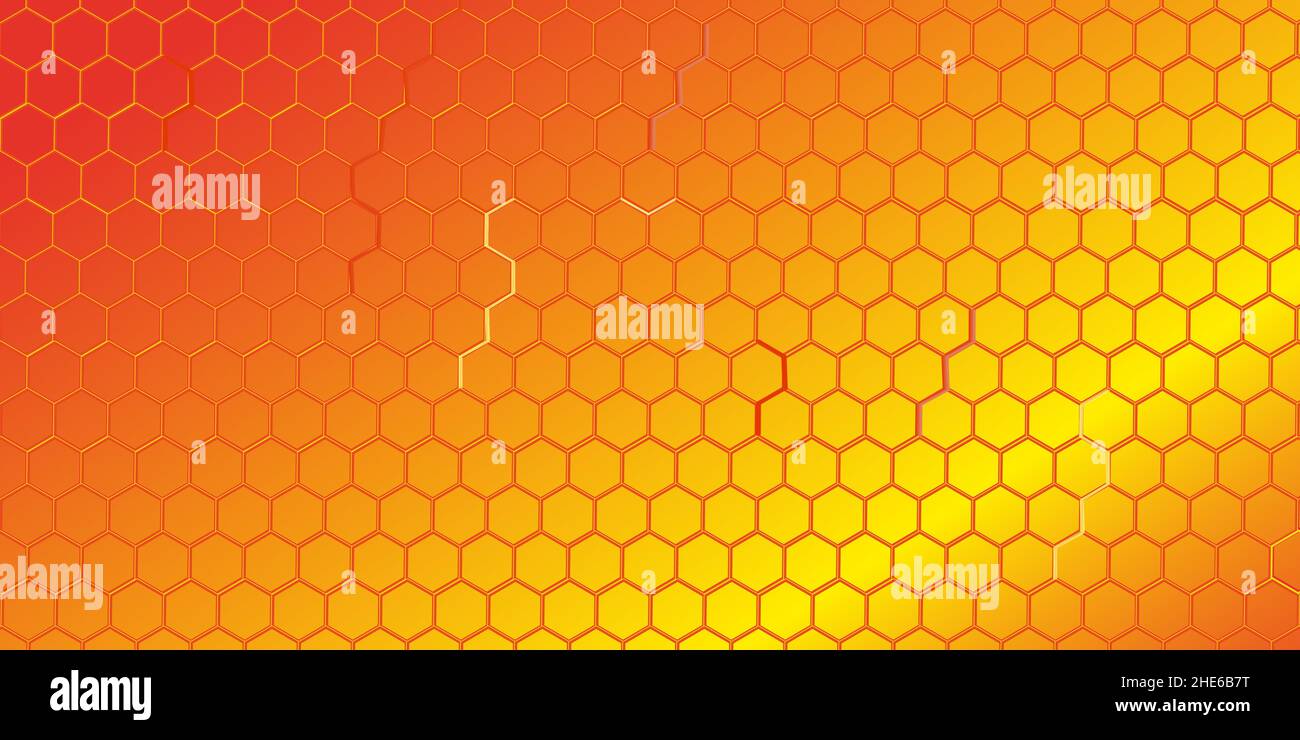 Red and orange honeycomb, flat, vector illustration Stock Vector Image ...
