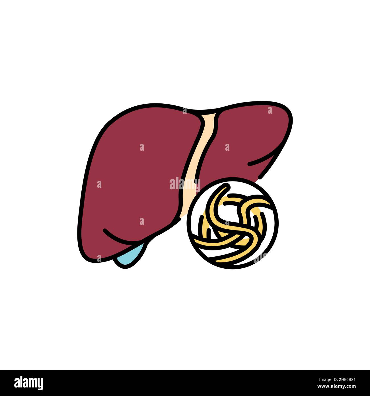 Cancer liver color line icon. Human diseases Stock Vector Image & Art ...