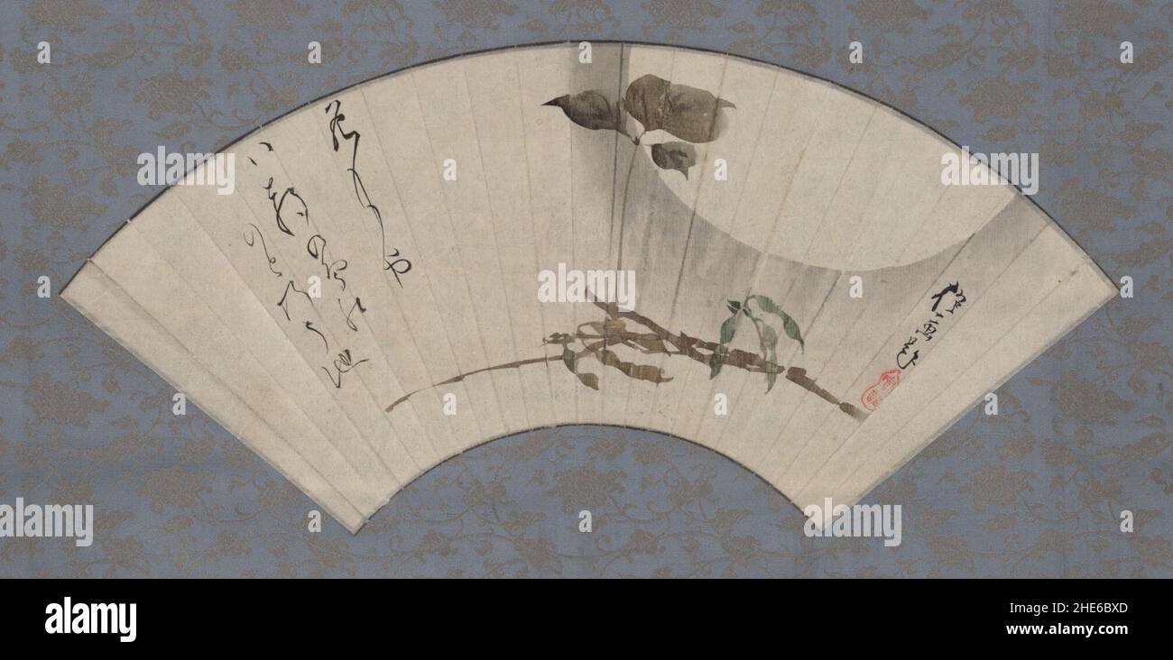 Sakai Hoitsu - Harvest Moon and Raven Bean with Haiku Stock Photo - Alamy