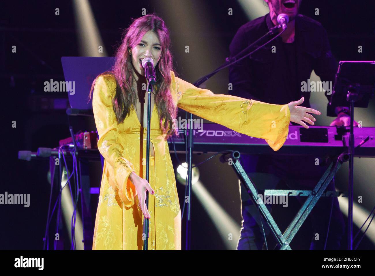 Ana Guerra performs at the solidarity concert 'Music with La Palma ...