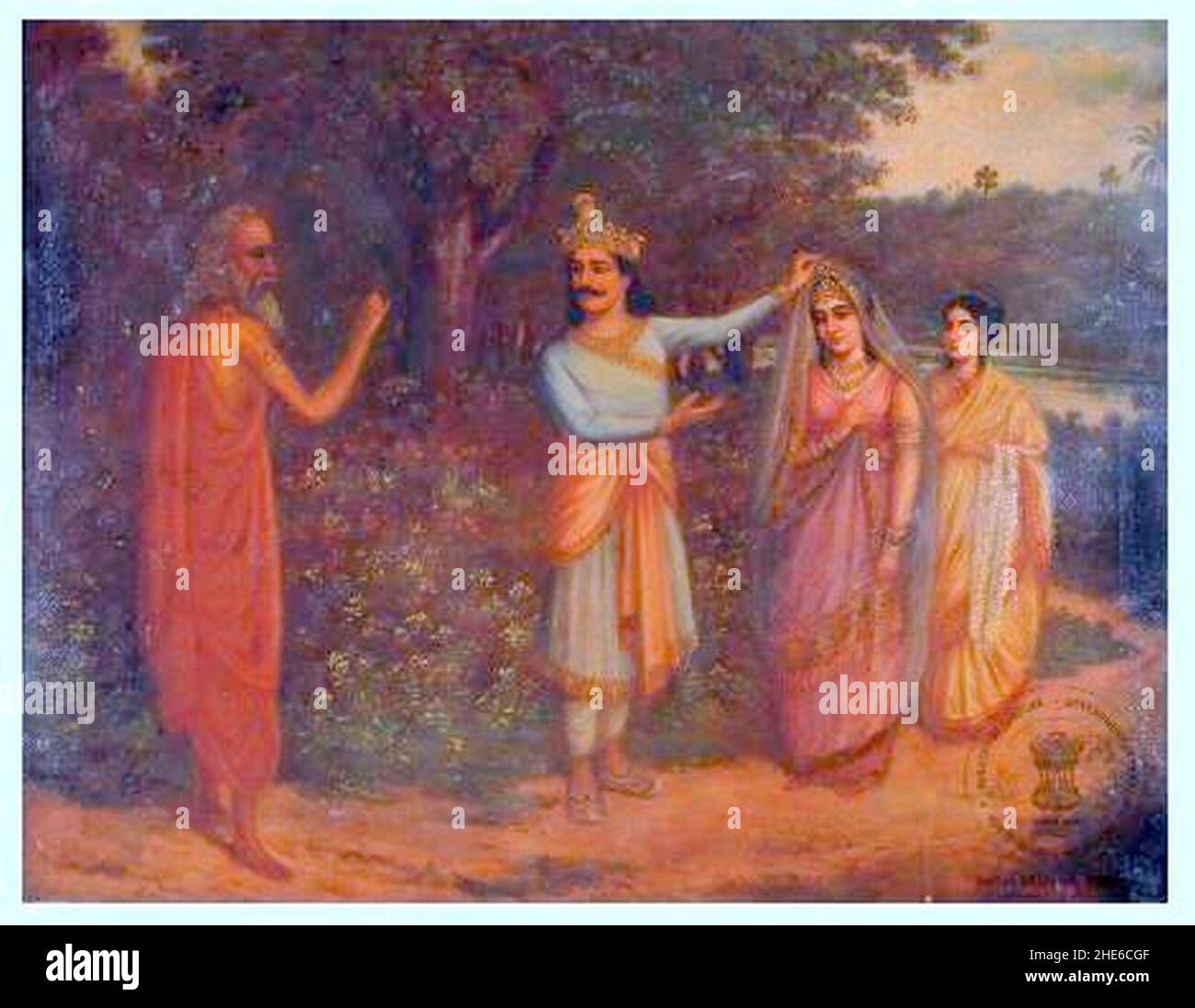 Sakuntala leaving for his husband king Dushmanta's palace Stock Photo ...