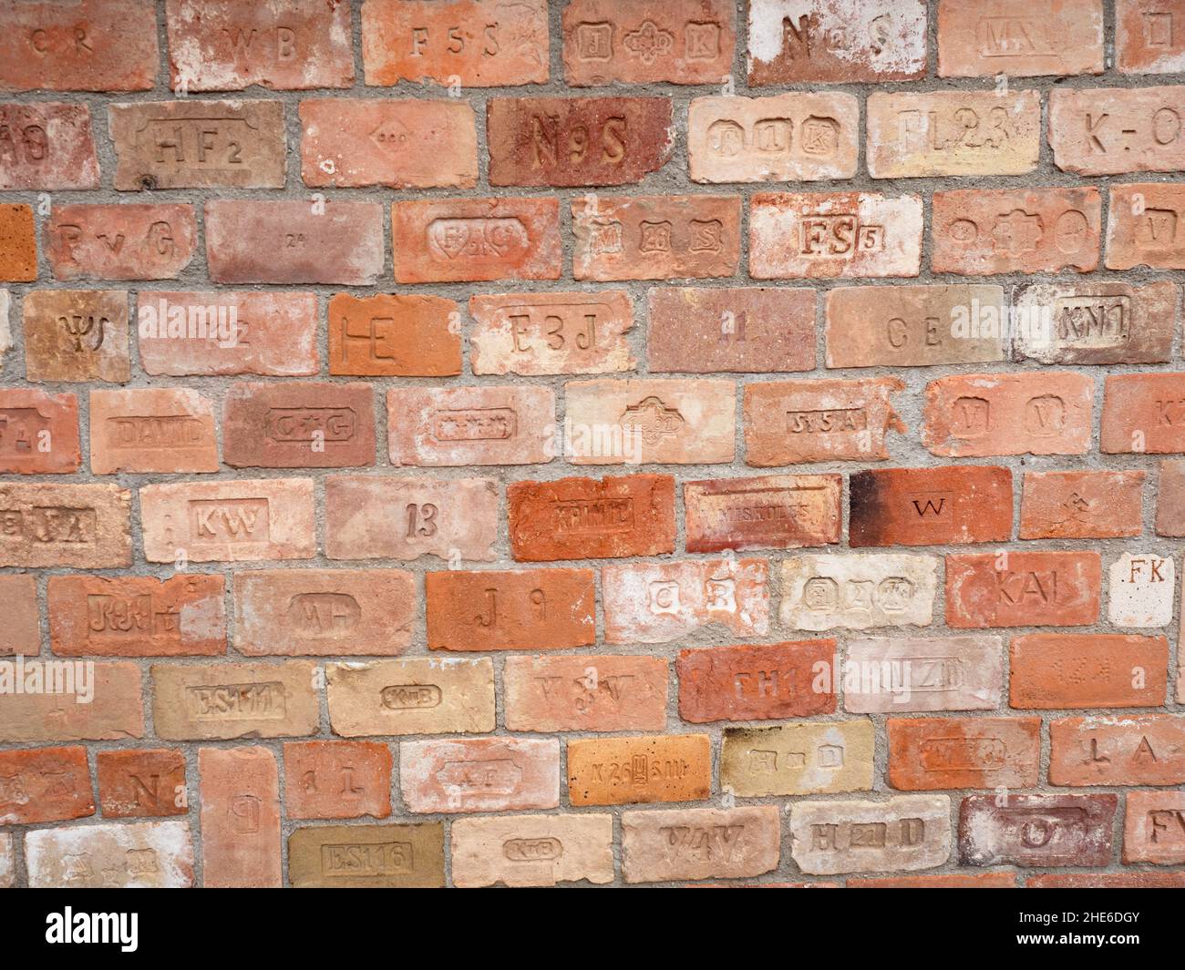 The old bricks wall build from branded bricks, Mkulov, Czechia.. 27th ...