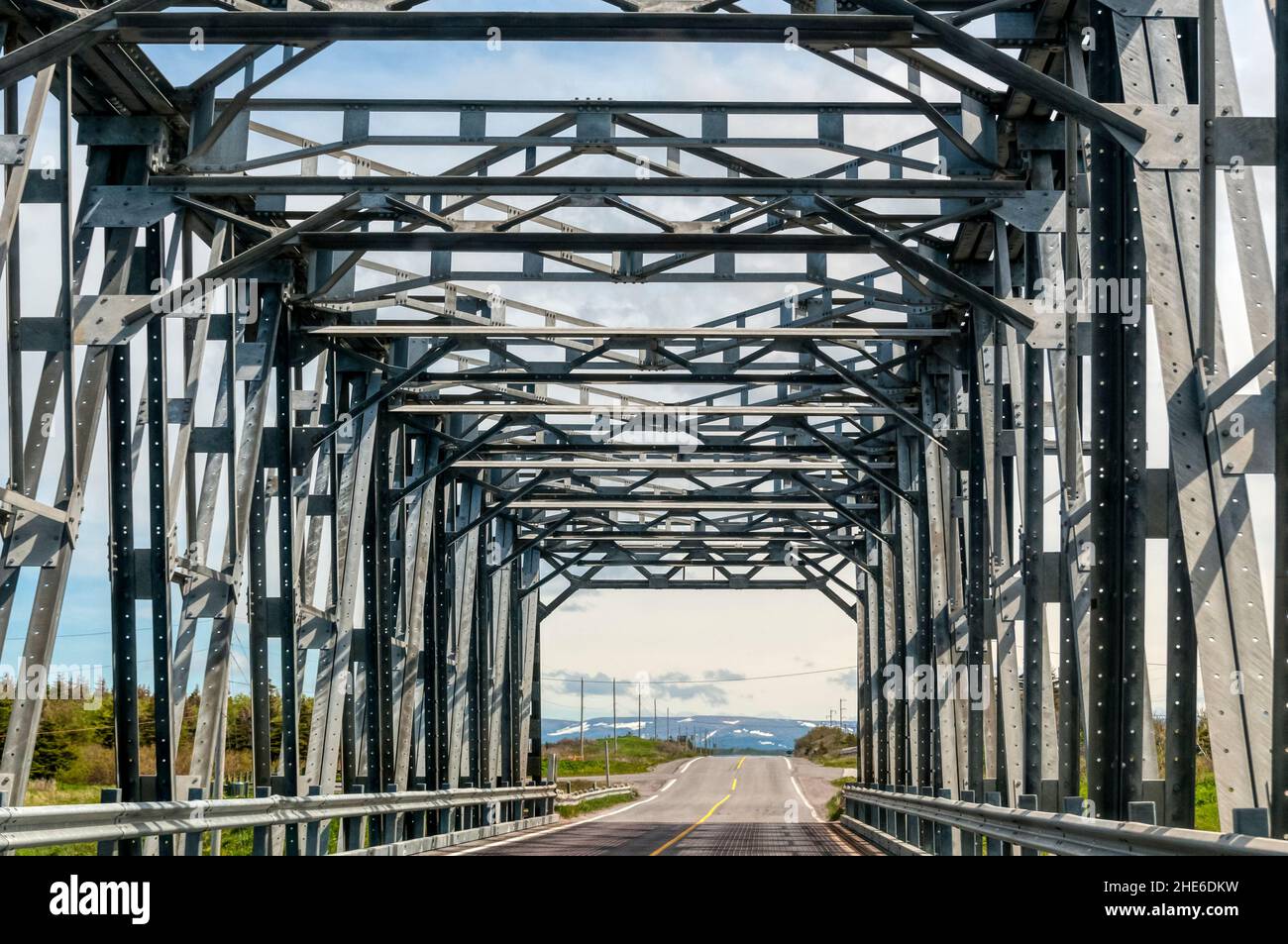 The steel bridge at St. Paul's on Newfoundland Northern Peninsula ...