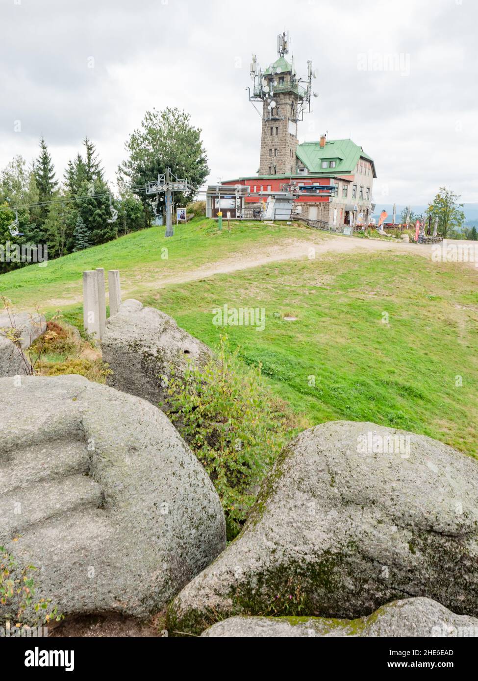 Tanvaldsky Spicak, the popular historical lookout tower and tourist ...