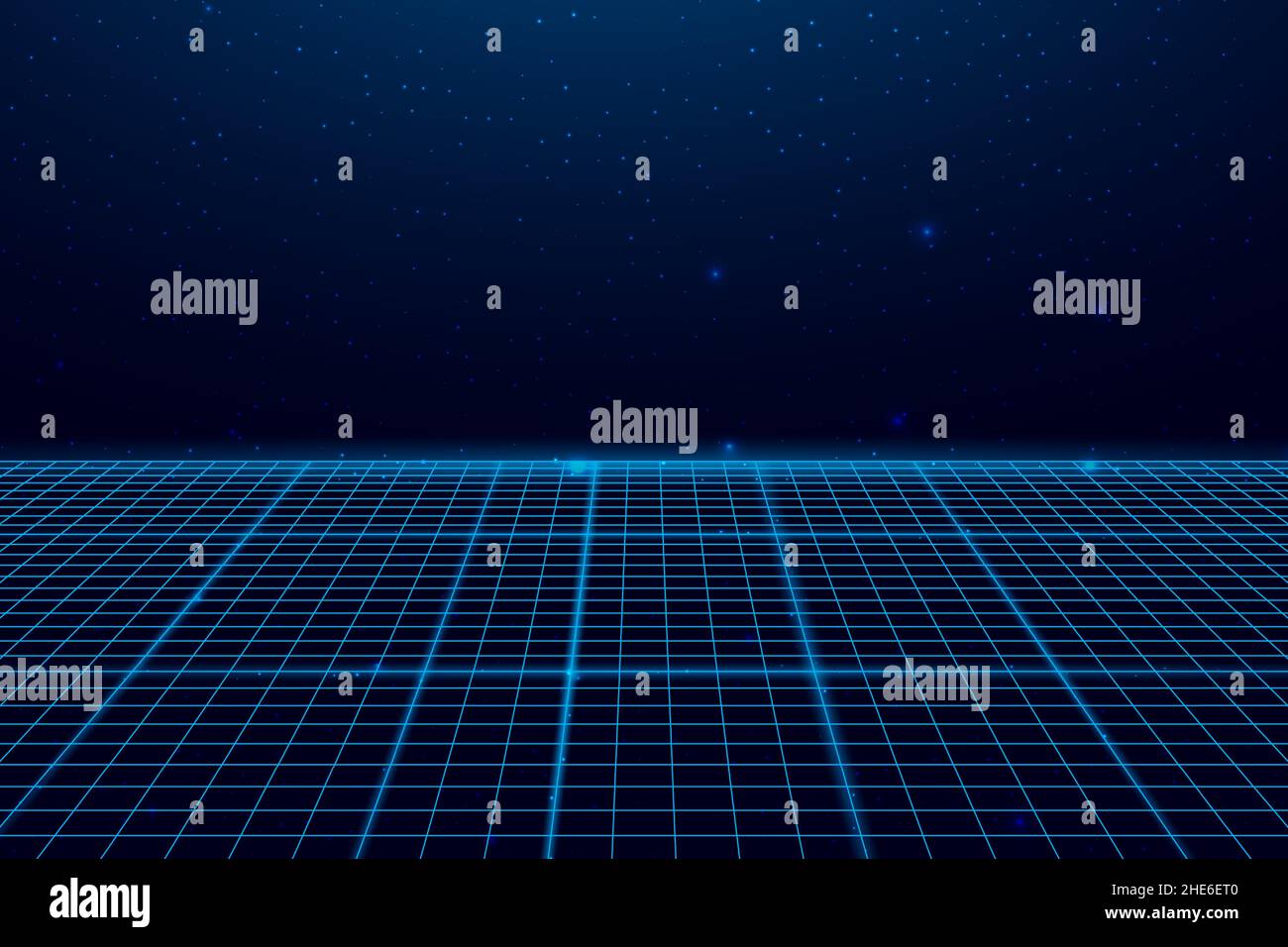 Wireframe perspective grid. Space neon infinity mesh, abstract retro ...