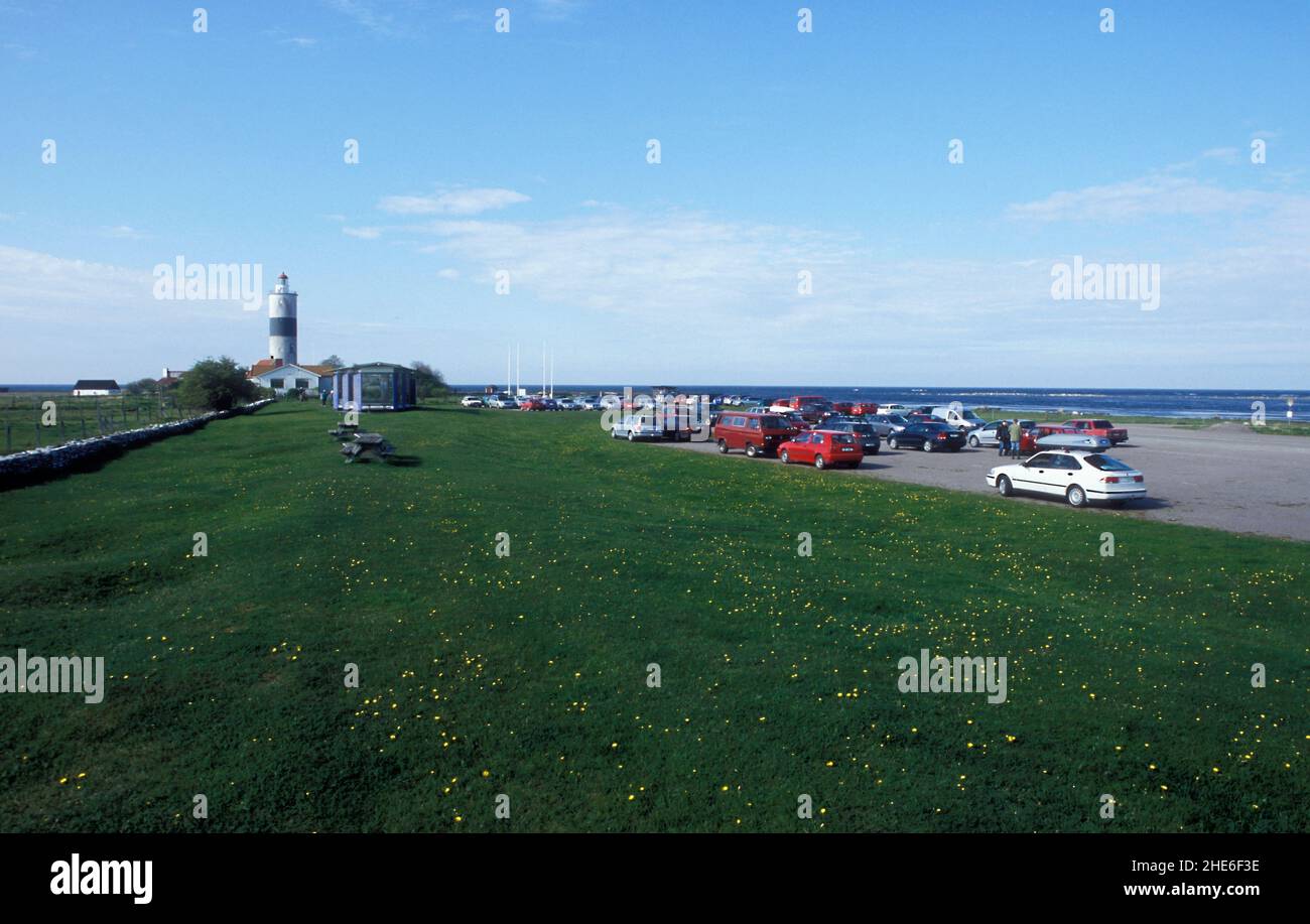 OTTENBY, SWEDEN ON SPRING 2006, analog. View of the car park, meadows ...