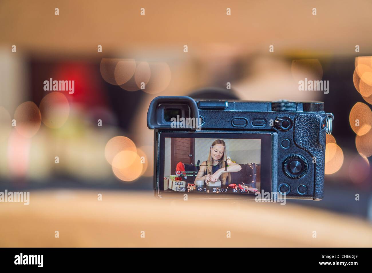 Female video blogger records hi-res stock photography and images - Alamy