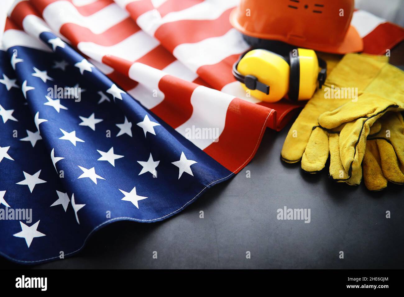 Flapping flag USA with wave. American flag for Memorial Day or 4th of ...